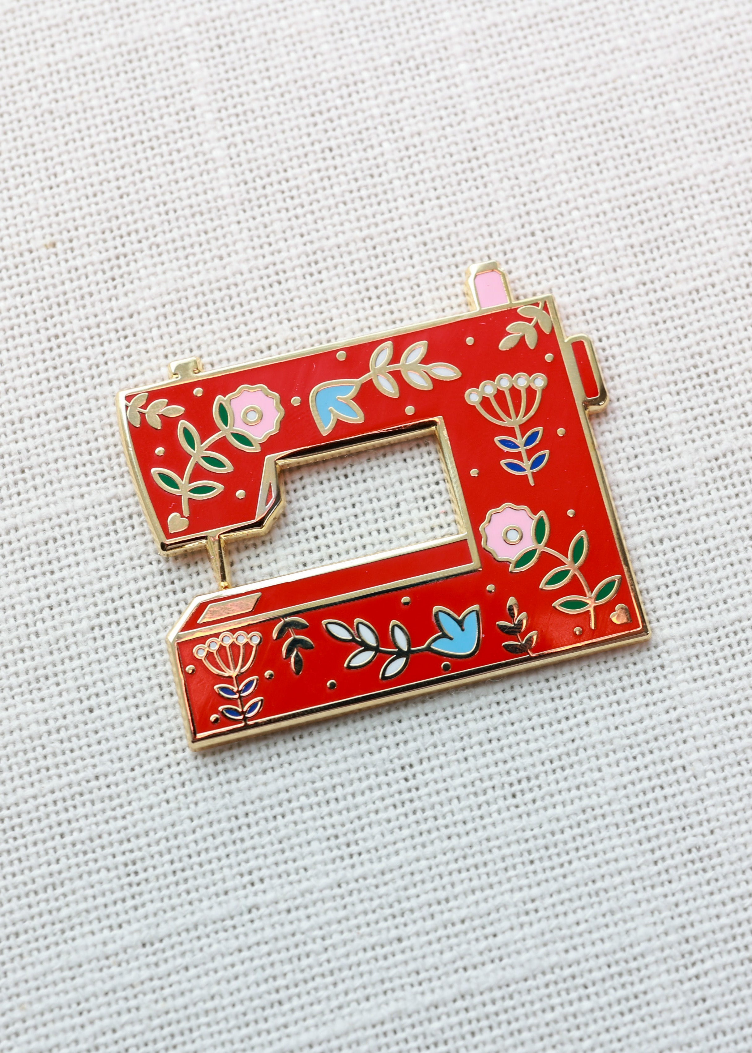 Sewing Machine Enamel Pin - Red – Atira
